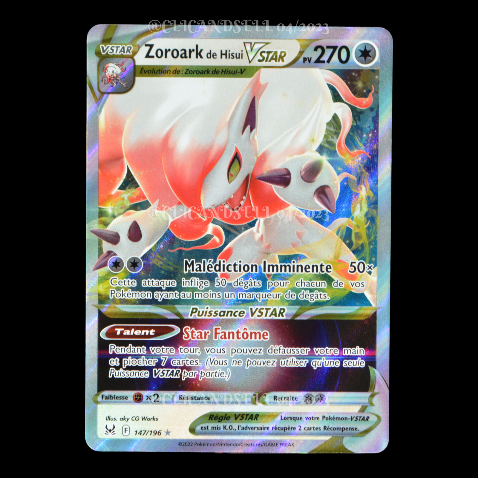 CARTE POKÉMON ZOROARK de Hisui VSTAR 147/196 #2 EB11 - Origine Perdue NEUF FR EUR 27,10 ...