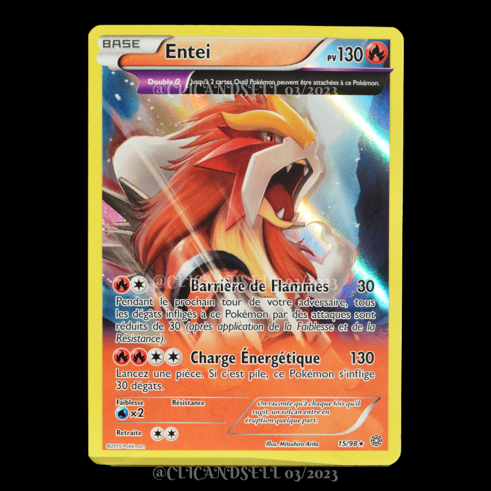 carte Pokémon Entei 15/98 #1 XY07 - Origines Antiques NEUF FR | eBay